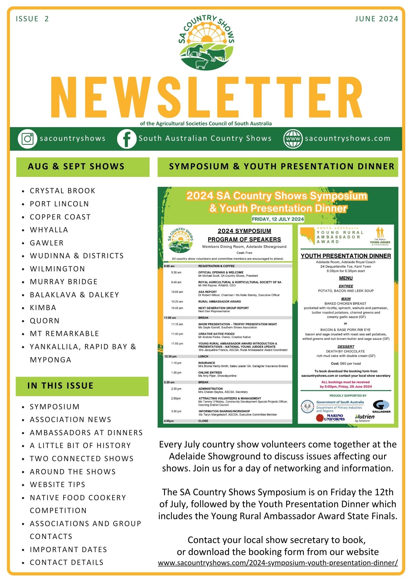Issue 2, June 2024 Newsletter - South Australian Country Shows